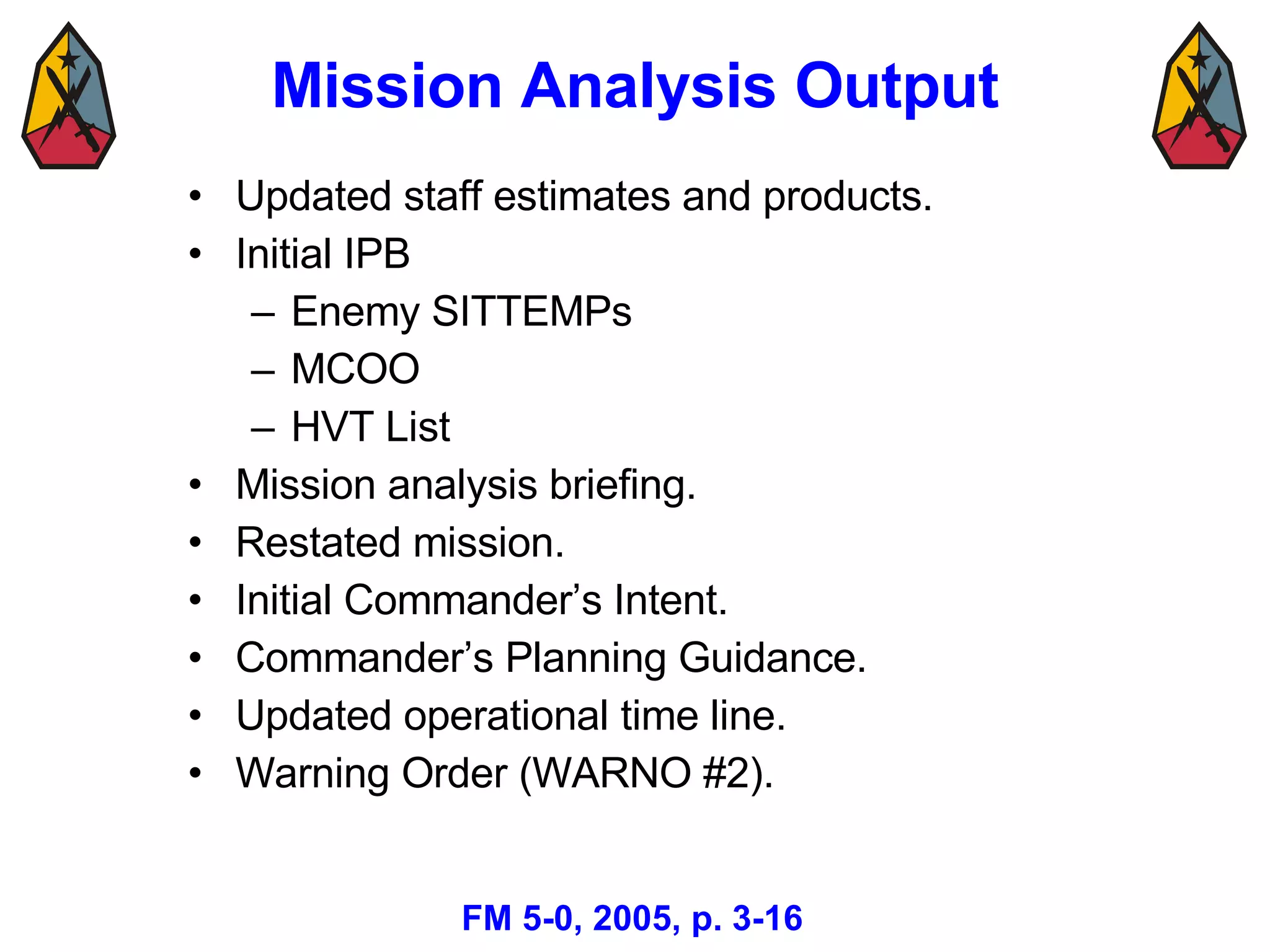 Military Decision Making Process (Mar 08) 3 | PPT