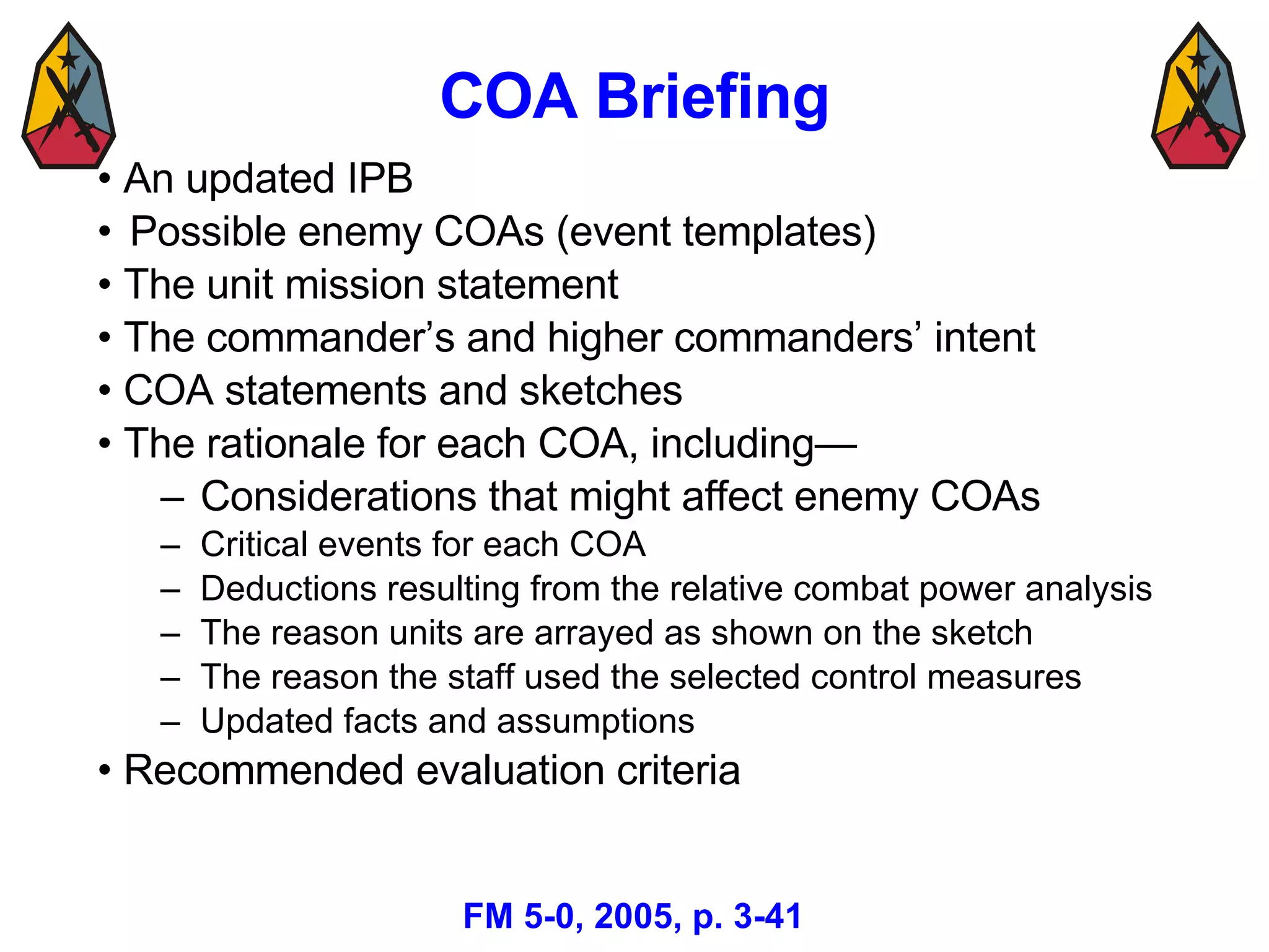 Military Decision Making Process (Mar 08) 3 | PPT