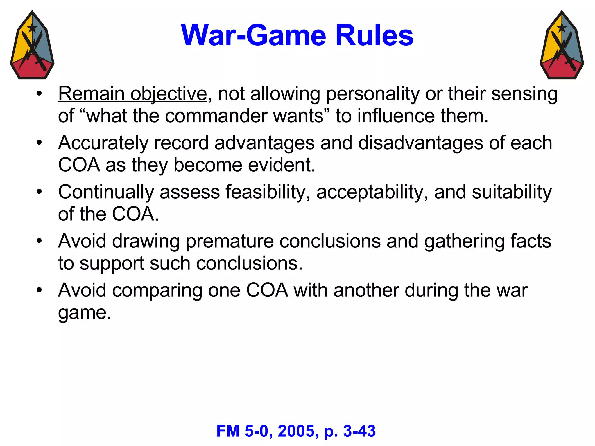 Military Decision Making Process (Mar 08) 3 | PPT