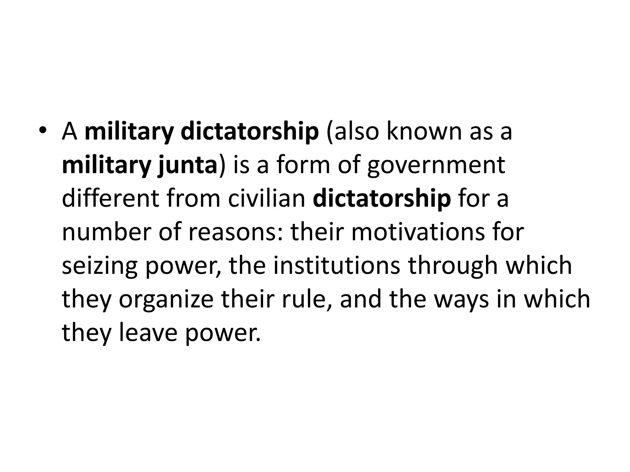 Military dictatorship | PPT