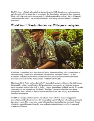Military Heritage: The Evolution of the OD Green Uniform | PDF