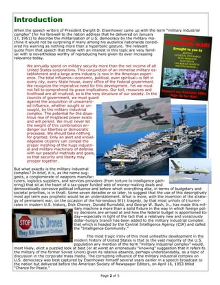 The U.S. Military Industrial Complex: A Diagrammatic Representation | PDF