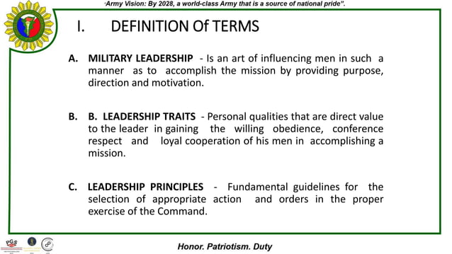 Military Leadership.pptx | Executive Leadership & Management | Business