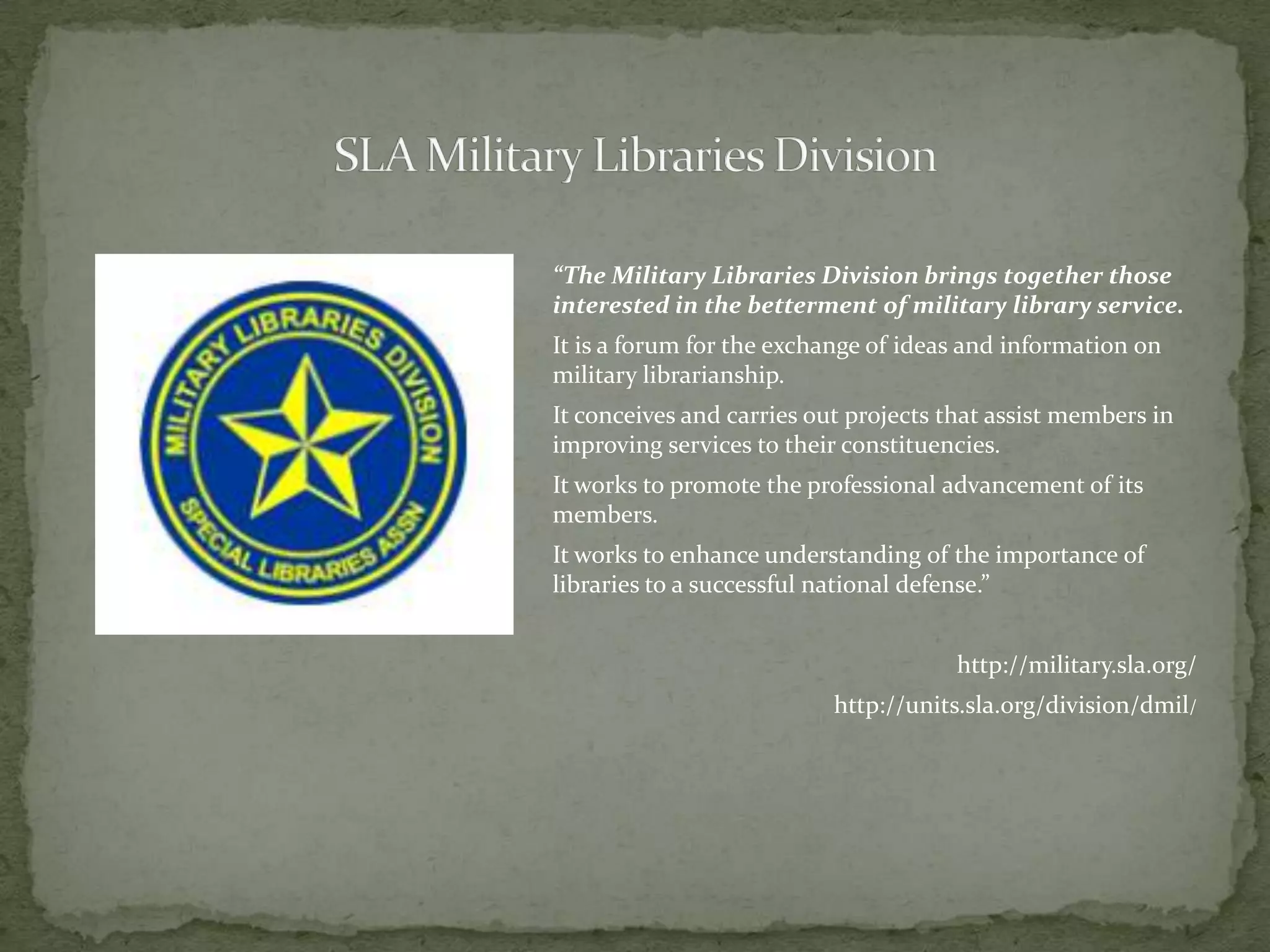 Military librarianship | PPT