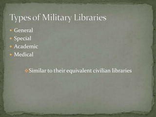 Military librarianship | PPT