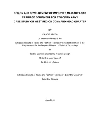 Advanced Military load carriage Equipment for Ethiopian army. | PDF