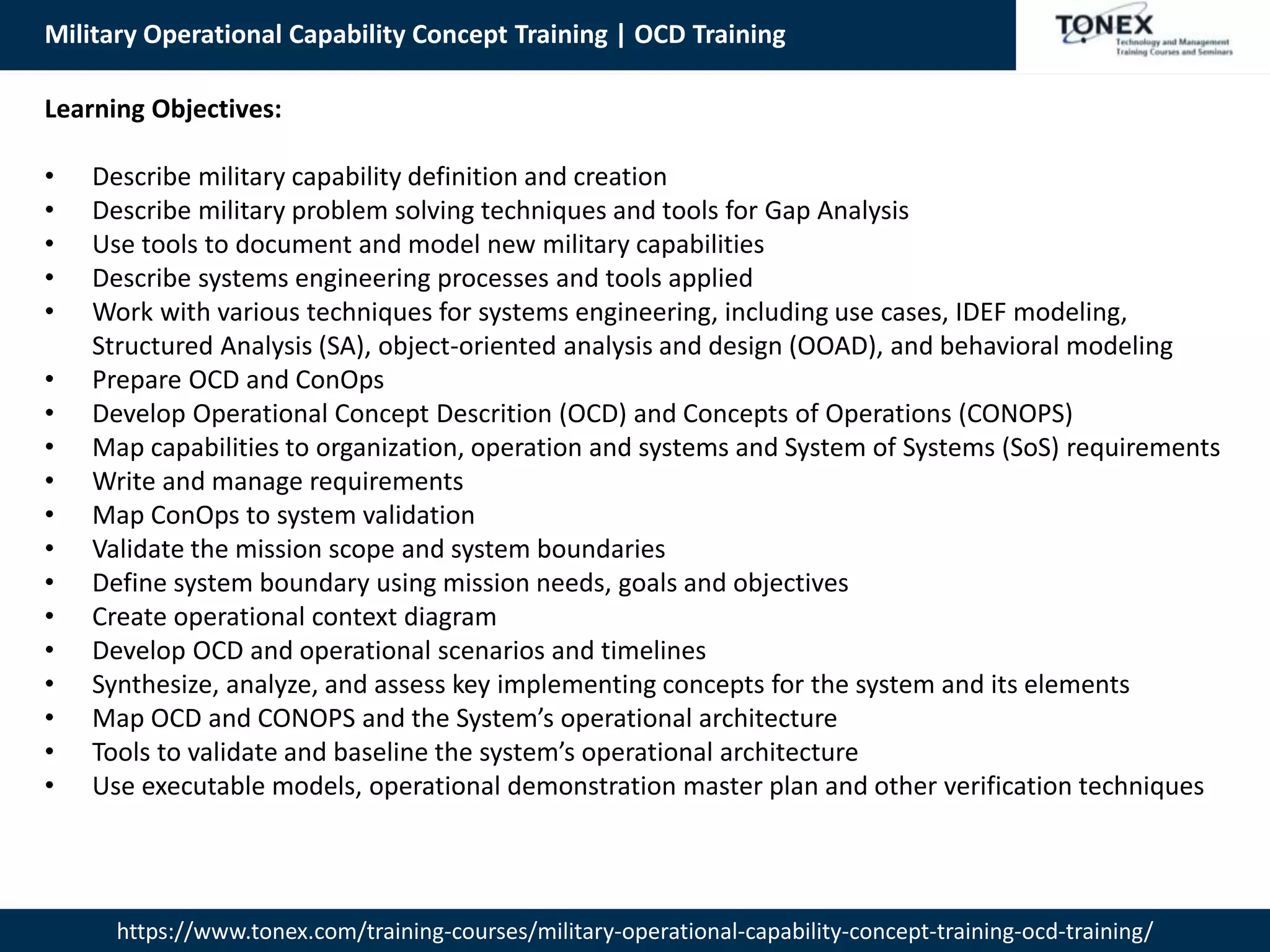 Military Operational Capability Concept Training (OCD) Training | PPTX