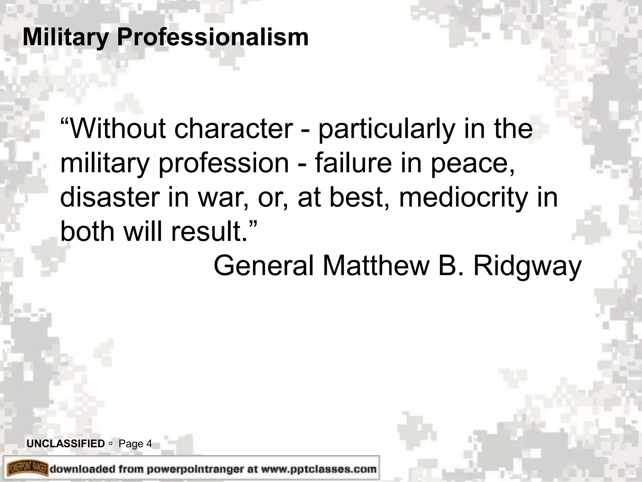 Military Professionalism | PPTX