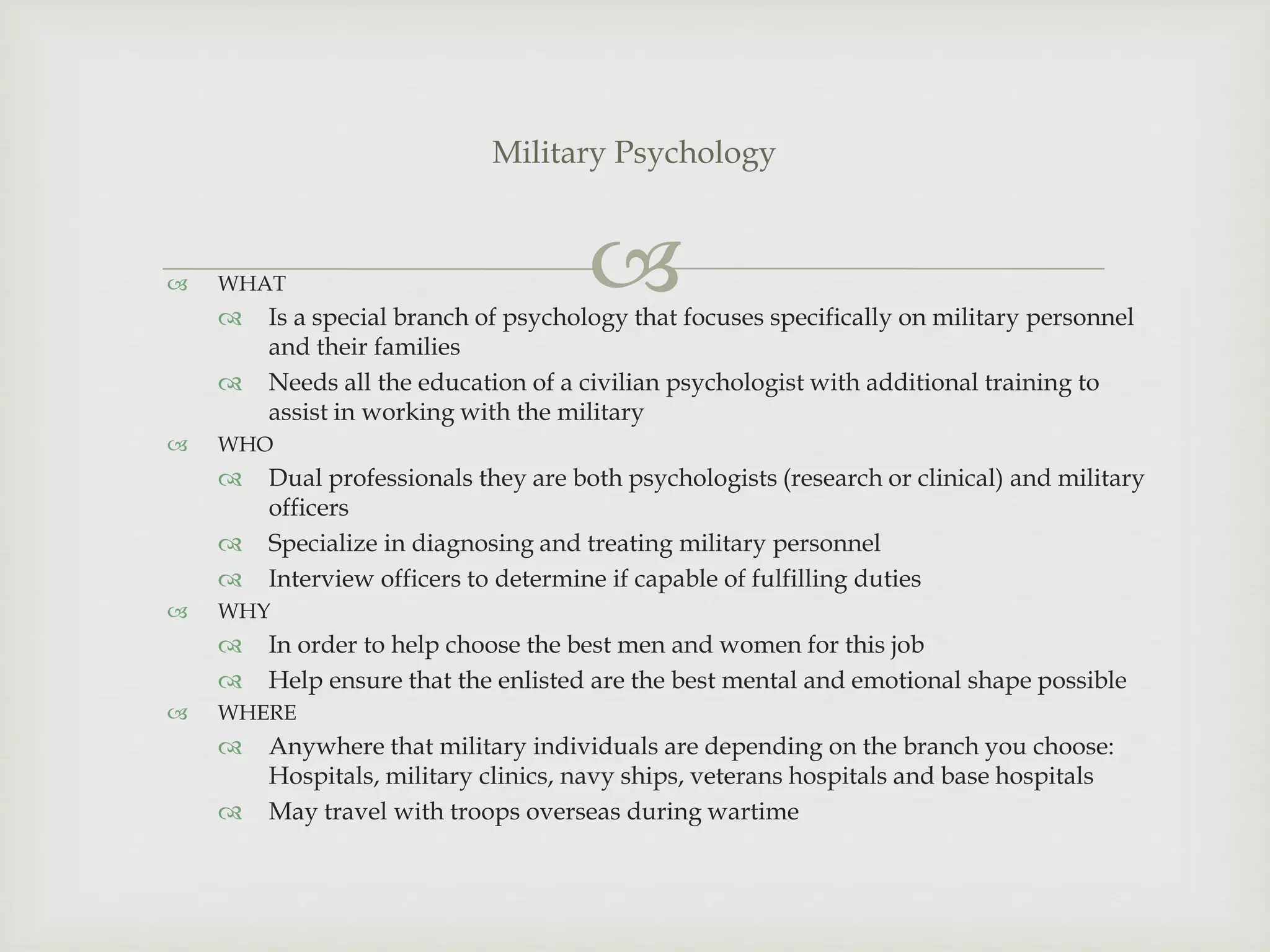 Military psychology | PPTX