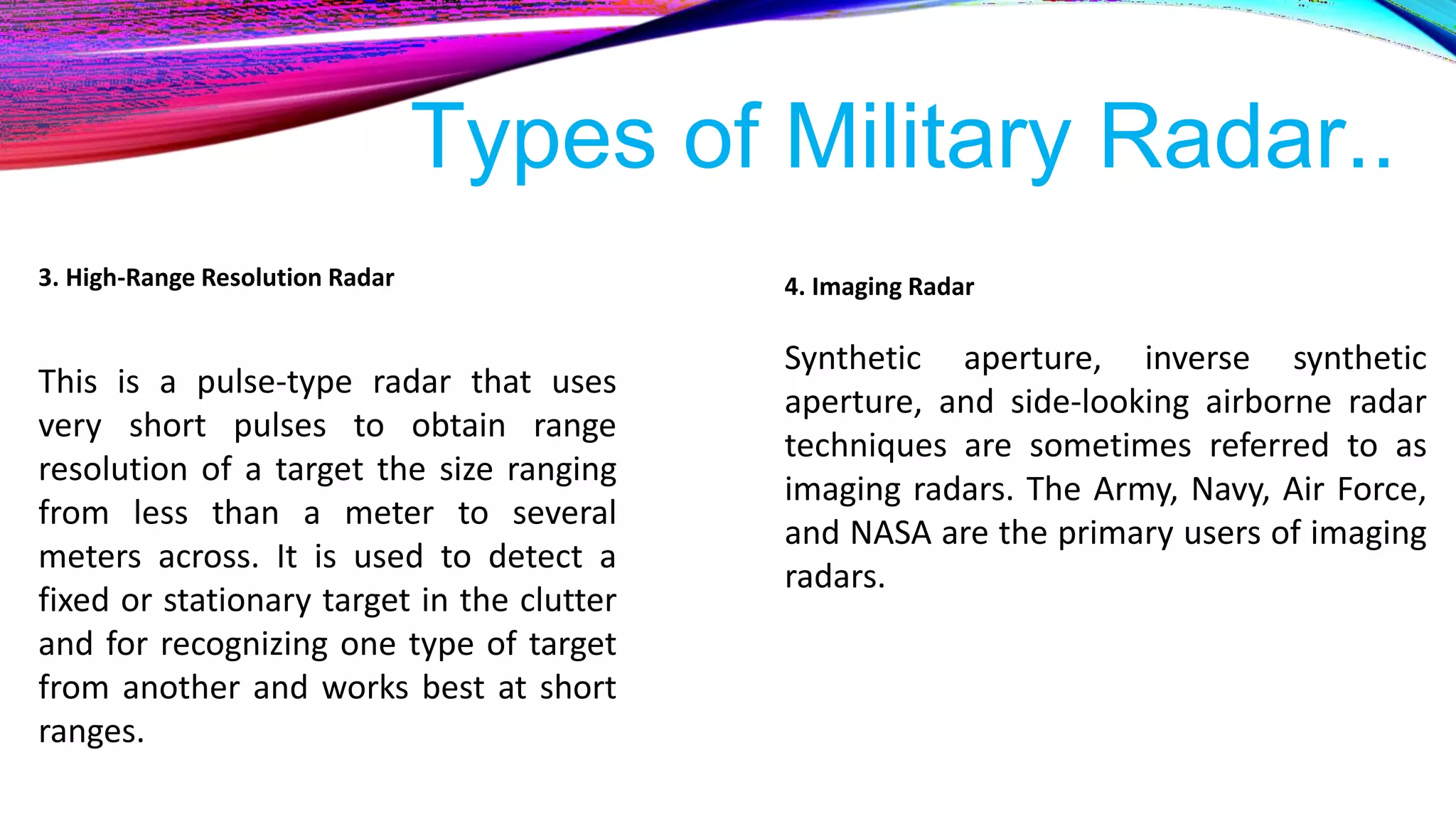 Military radar and satellite switching | PPTX