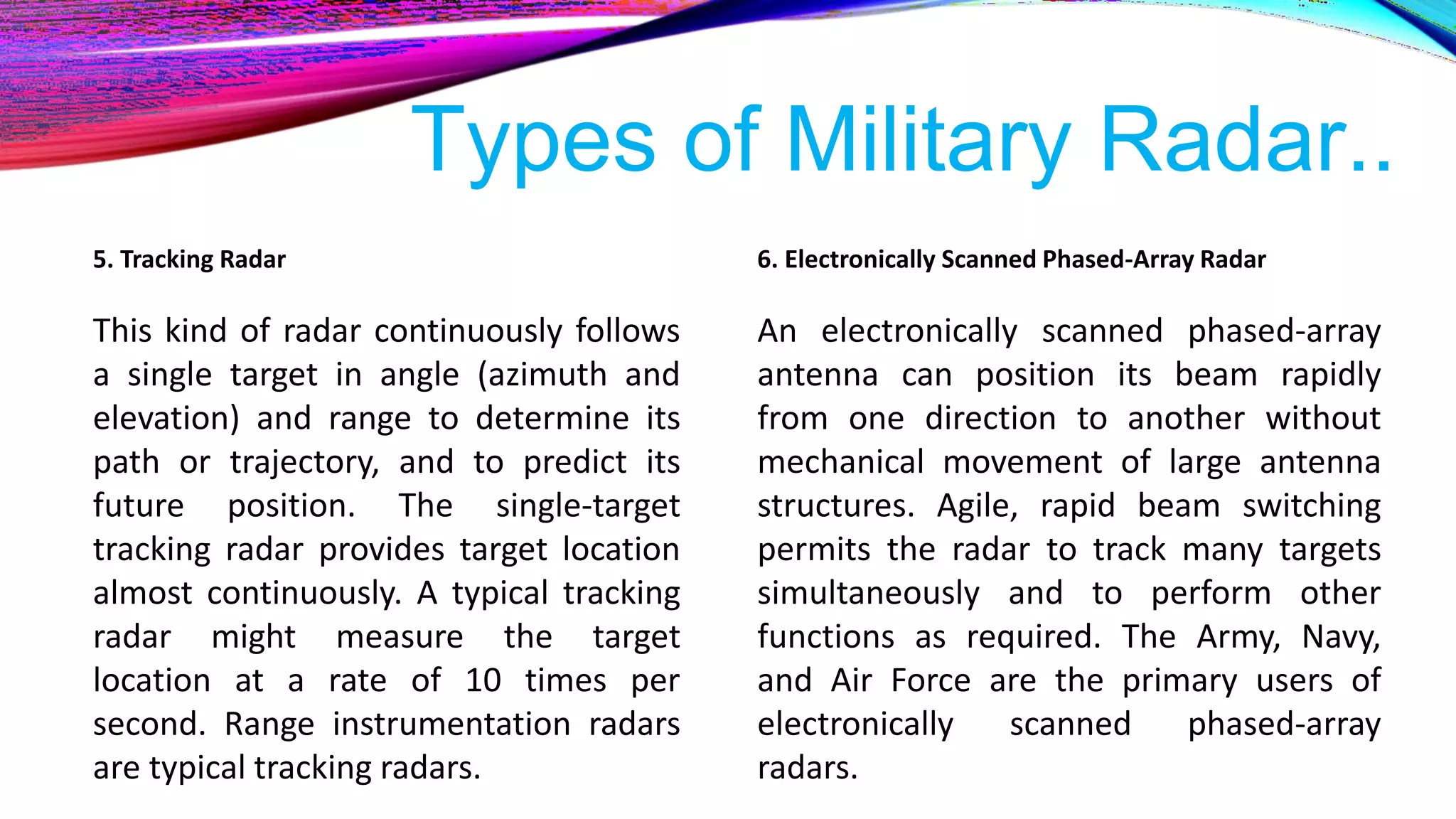 Military radar and satellite switching | PPTX
