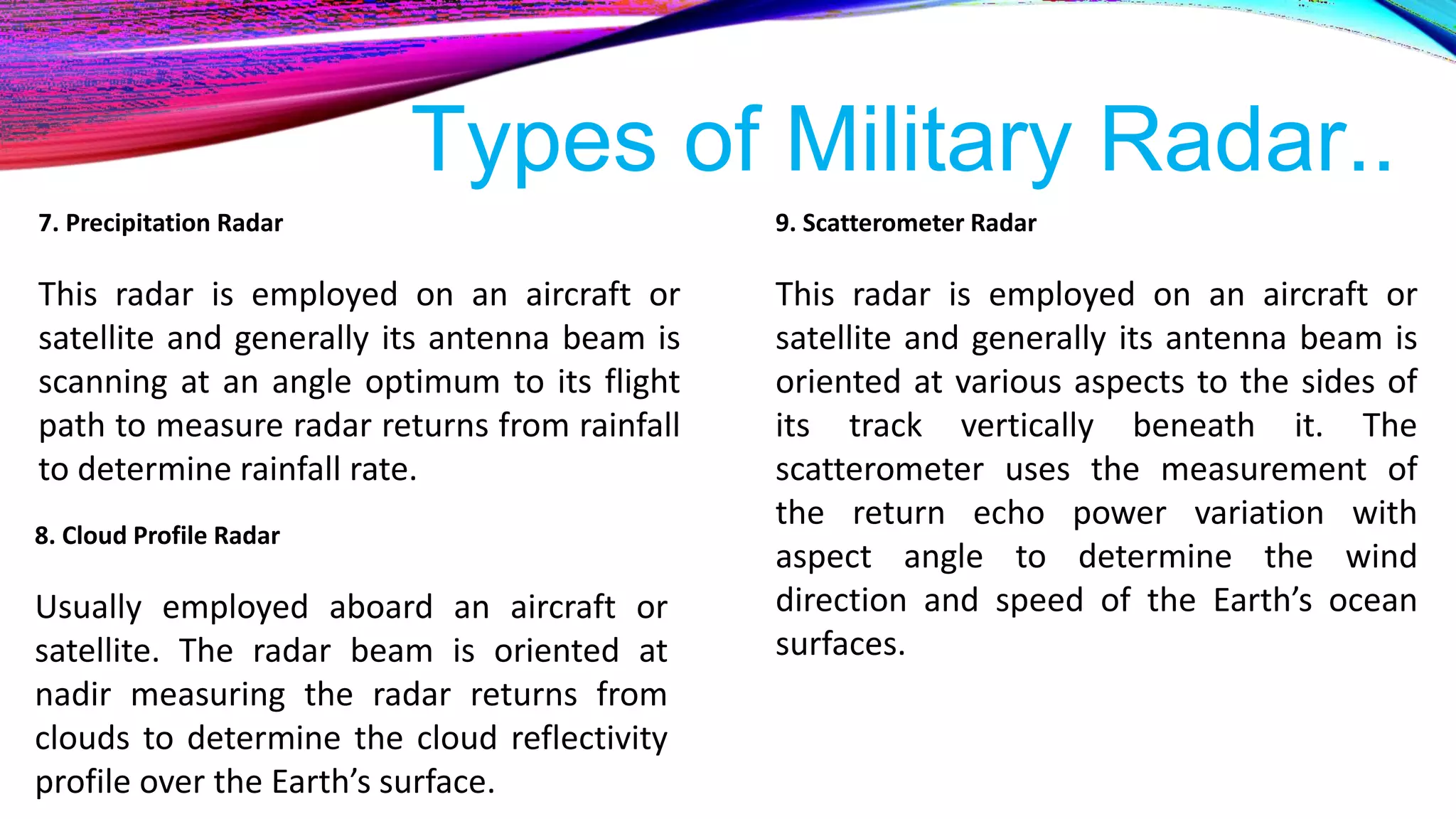 Military radar and satellite switching | PPTX