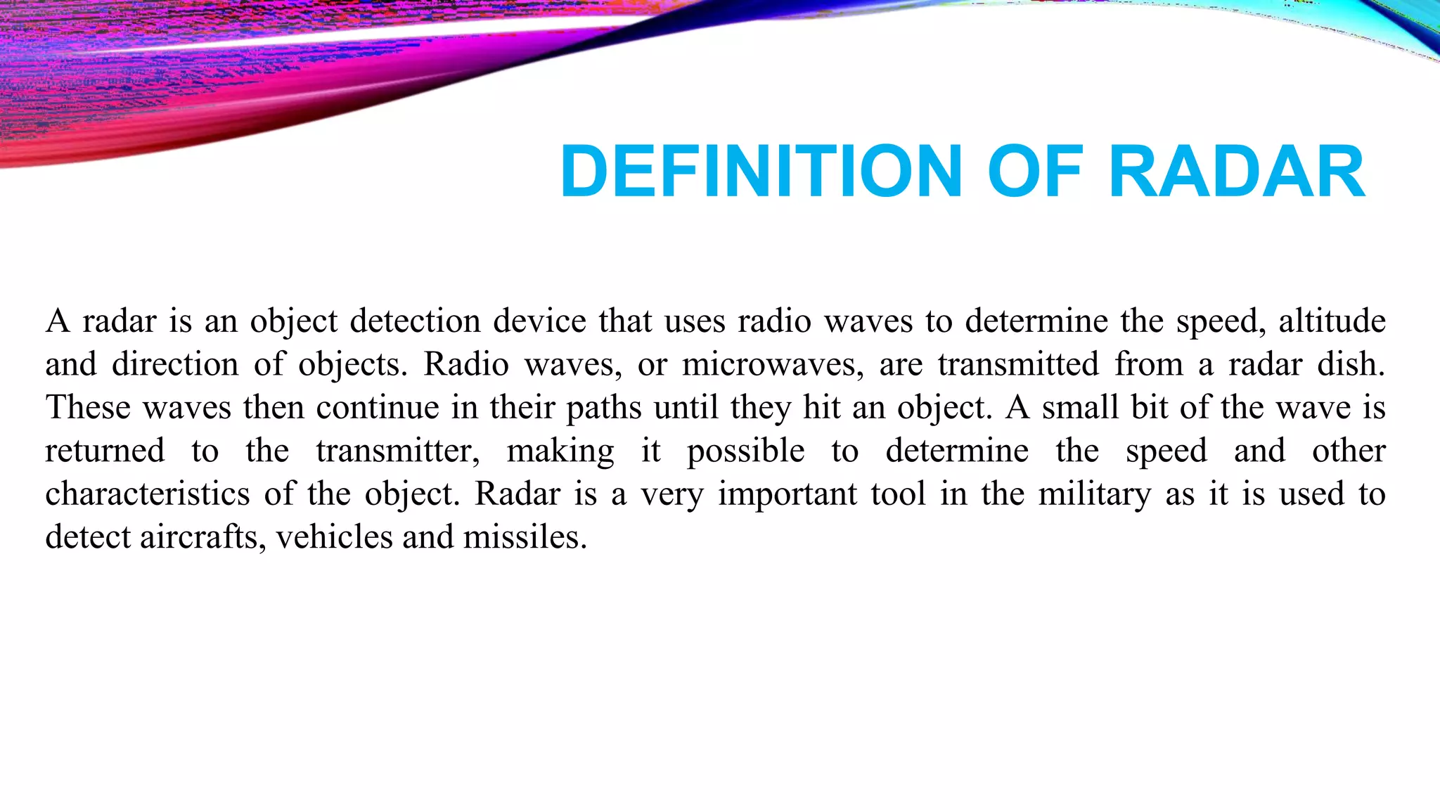 Military radar and satellite switching | PPTX