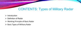Military radar and satellite switching | PPT