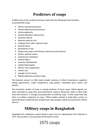 Military rules in bangladesh (1975 1990) | DOCX
