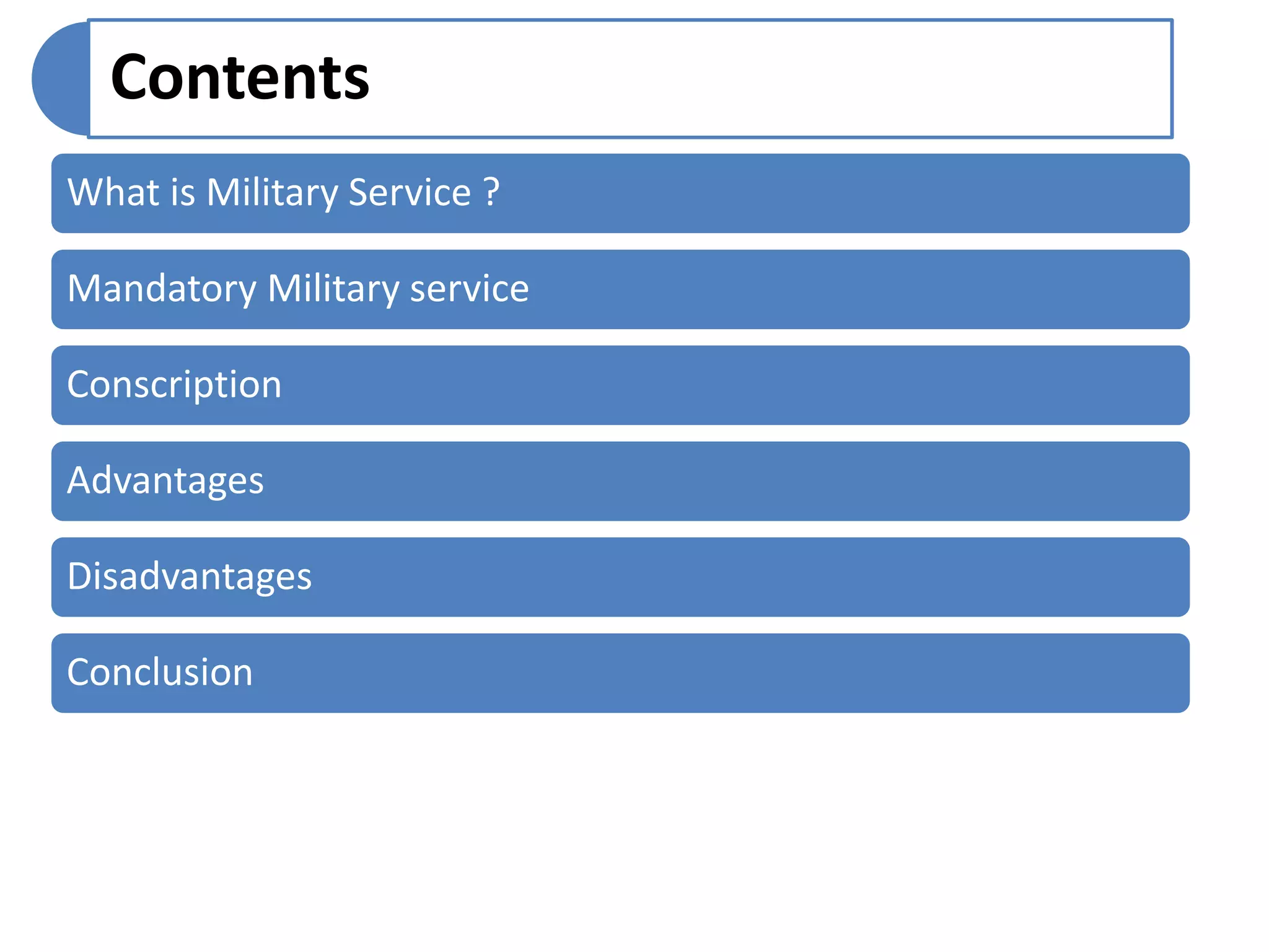 Military service should be obligatory(mendatory) | PPTX