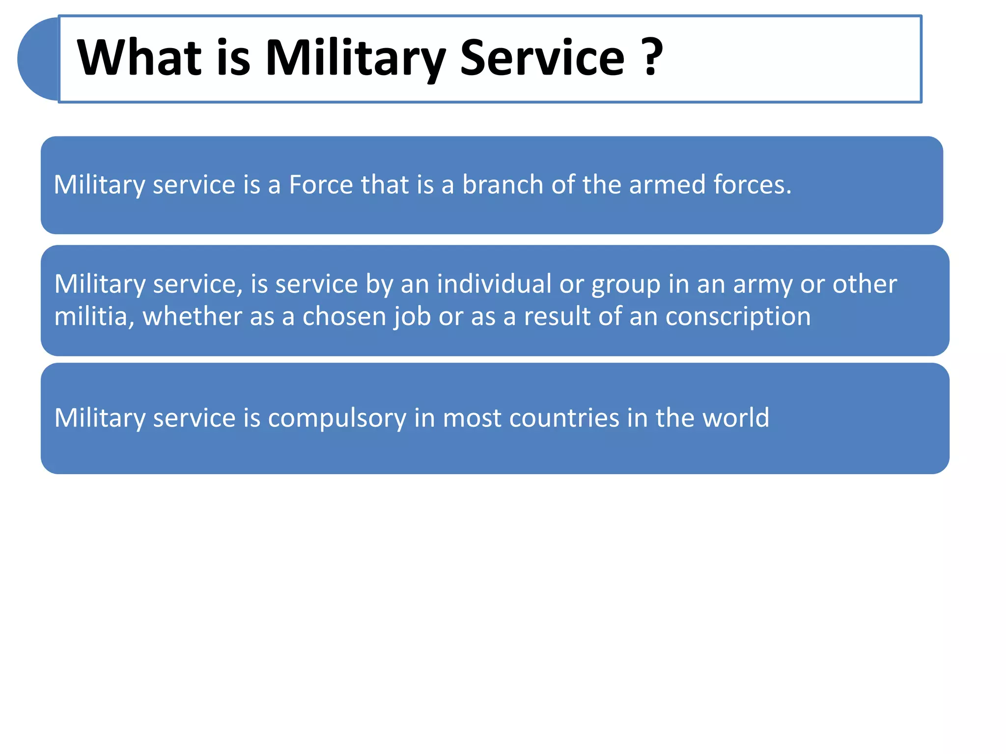 Military service should be obligatory(mendatory) | PPTX
