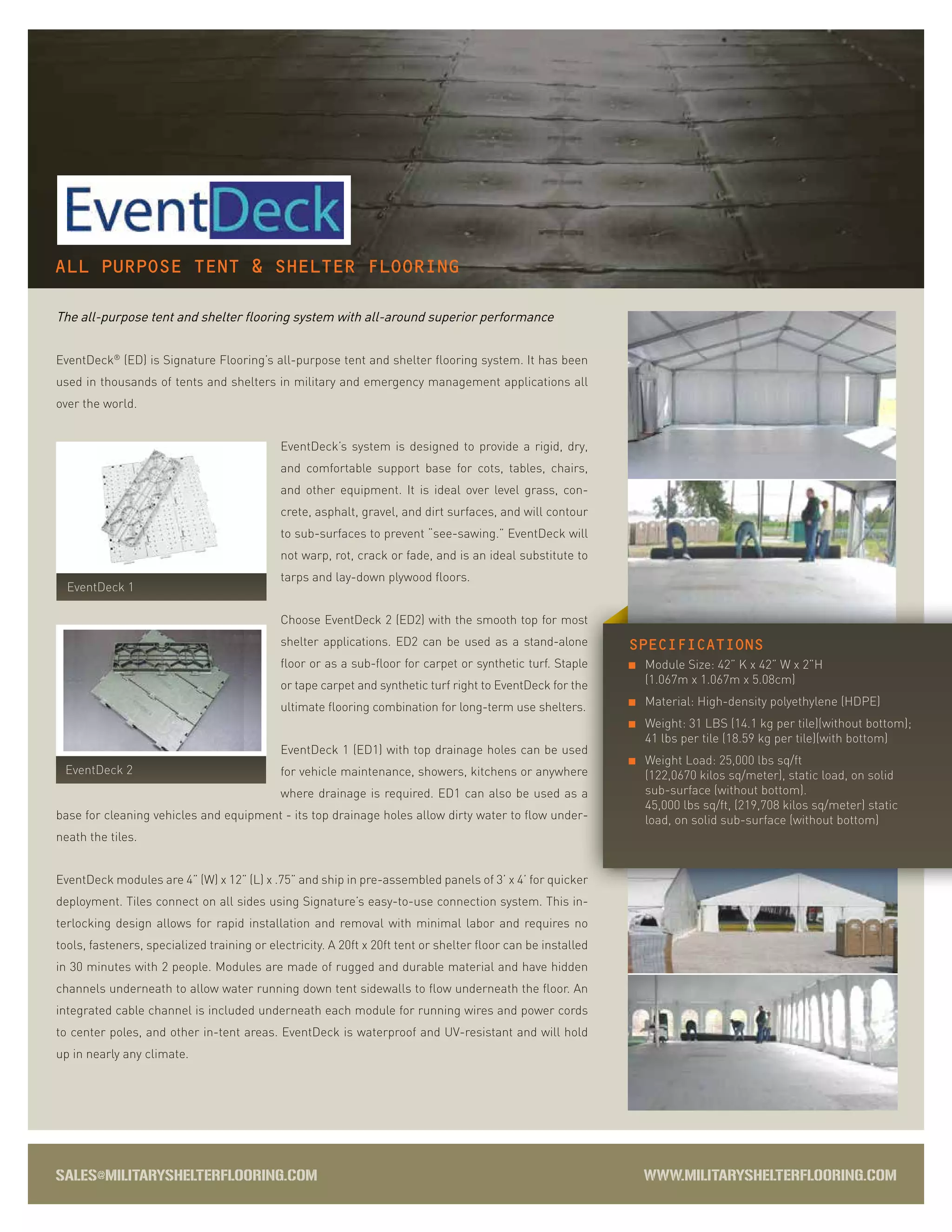 Military shelter flooring brochure 2014 | PDF