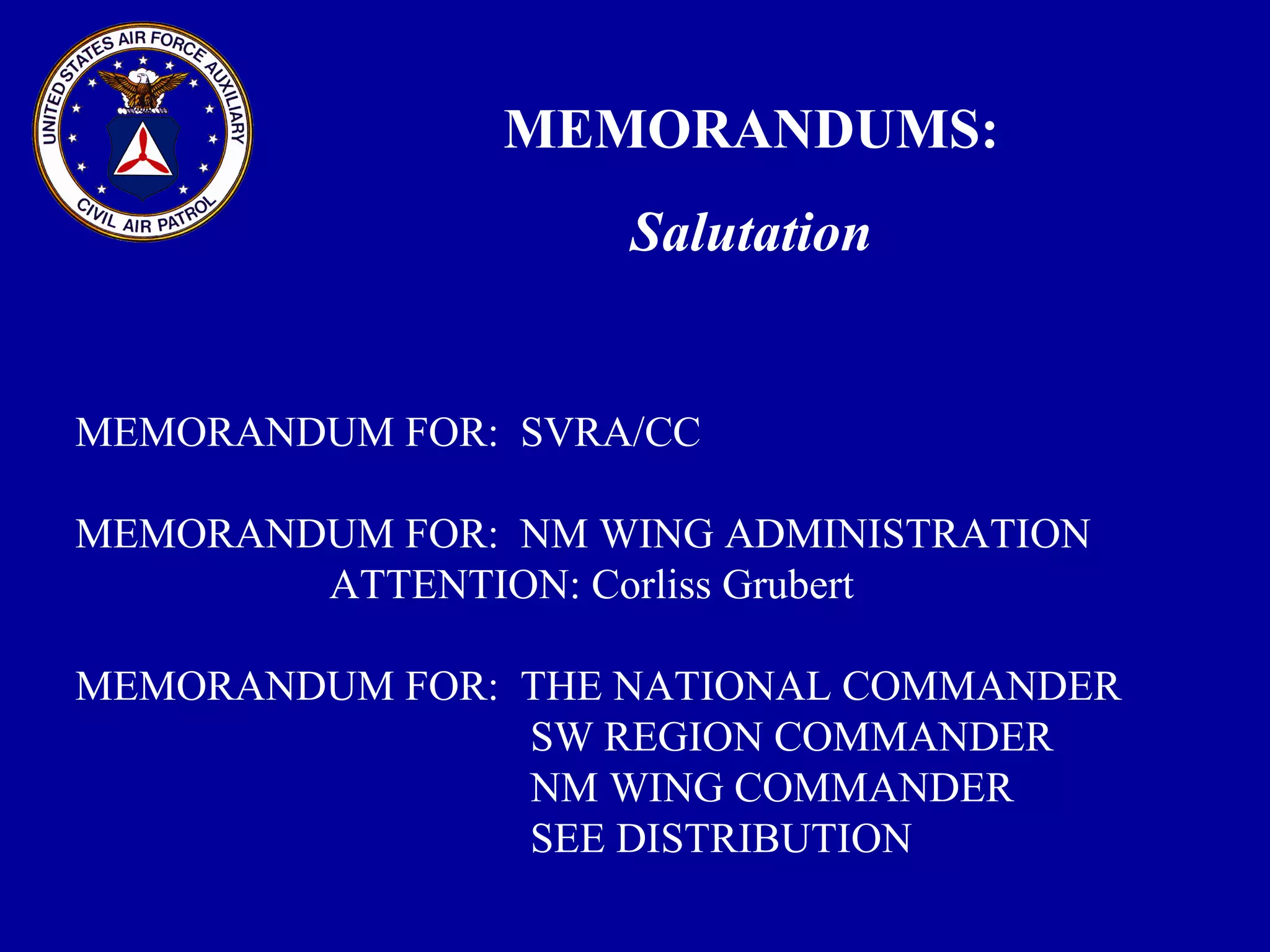 Military style correspondence | PPT