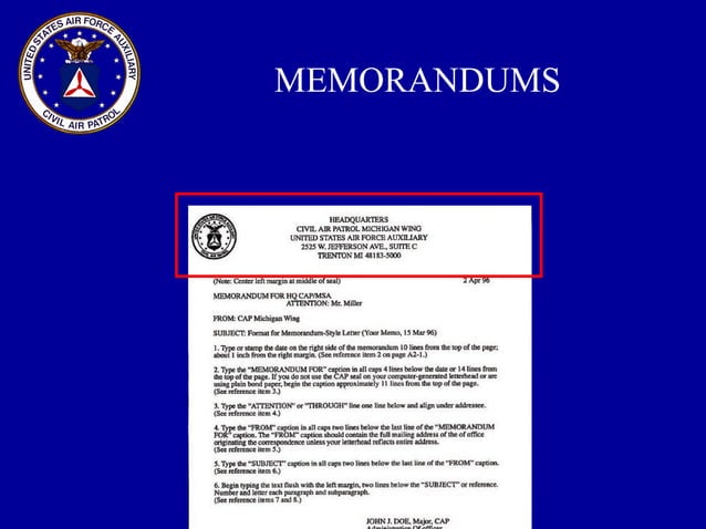 Military style correspondence | PPT