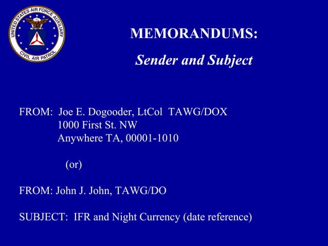 Military style correspondence | PPT