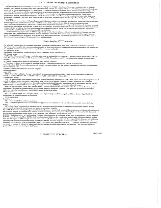 Military tanscript | PDF