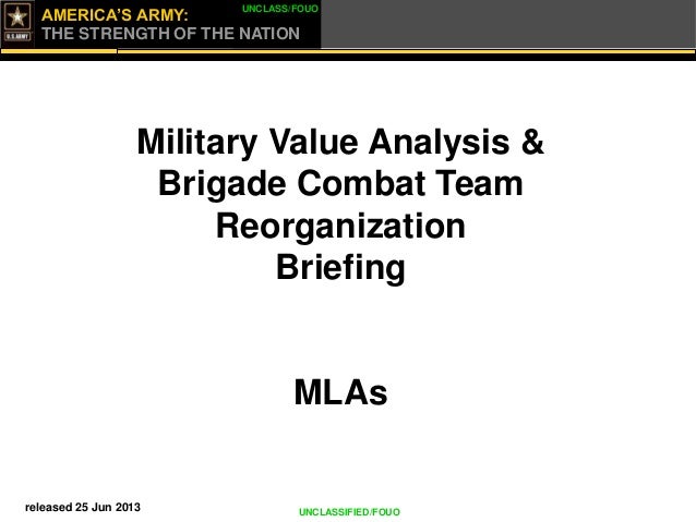 Military Value Analysis And Brigade Combat Team Reorganization Briefing 2