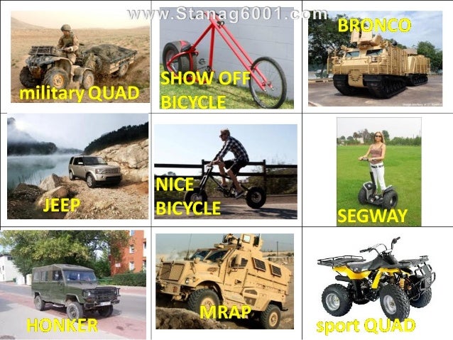Military vehicles - vocabulary exercises