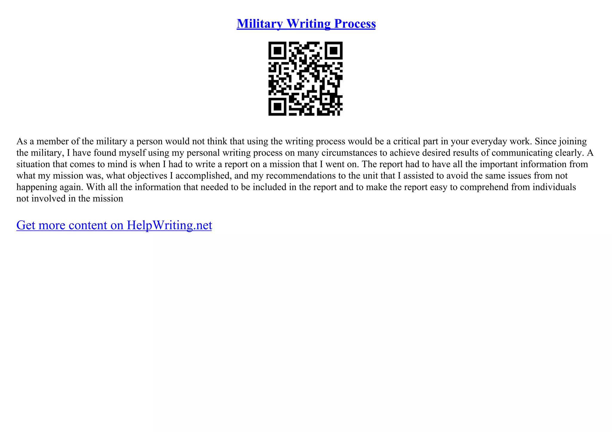 Military Writing Process | PDF