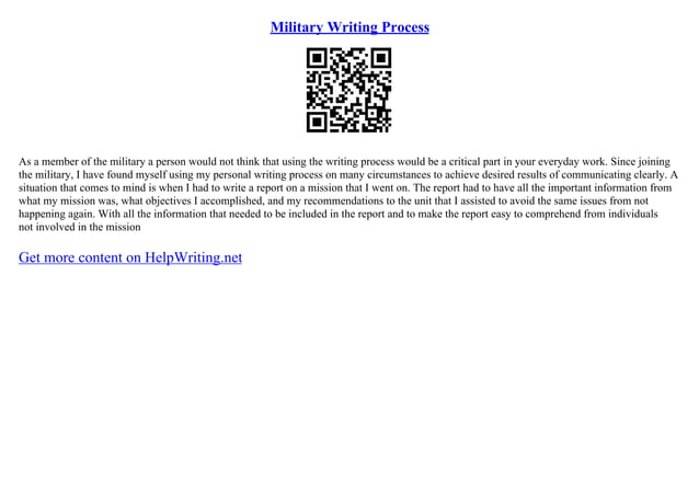 Military Writing Process | PPT