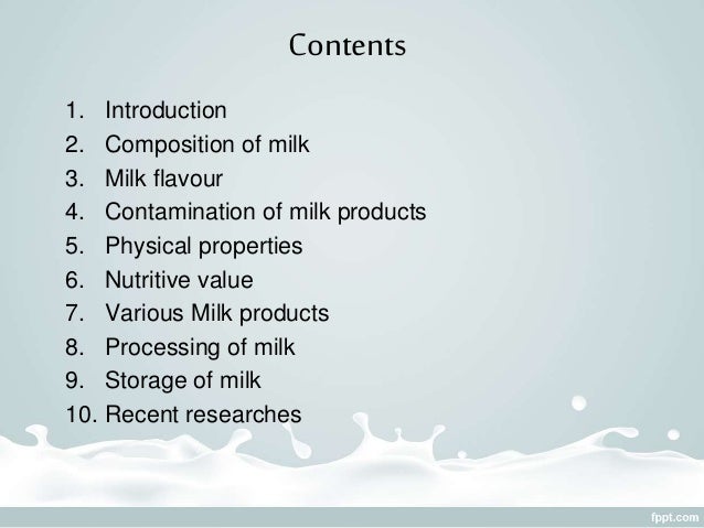 Milk and milk products