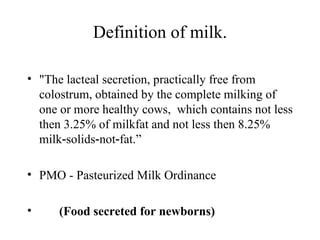 Milk and Dairy Foods | PPT