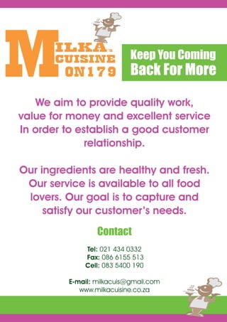 Milka Menus | PDF