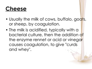 Milk and cheese | PPT | Chemistry | Science