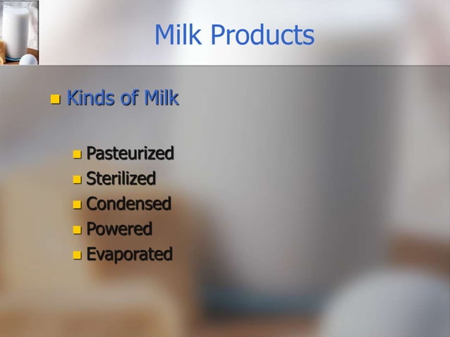 Milk and dairy foods | PPT | Free Download