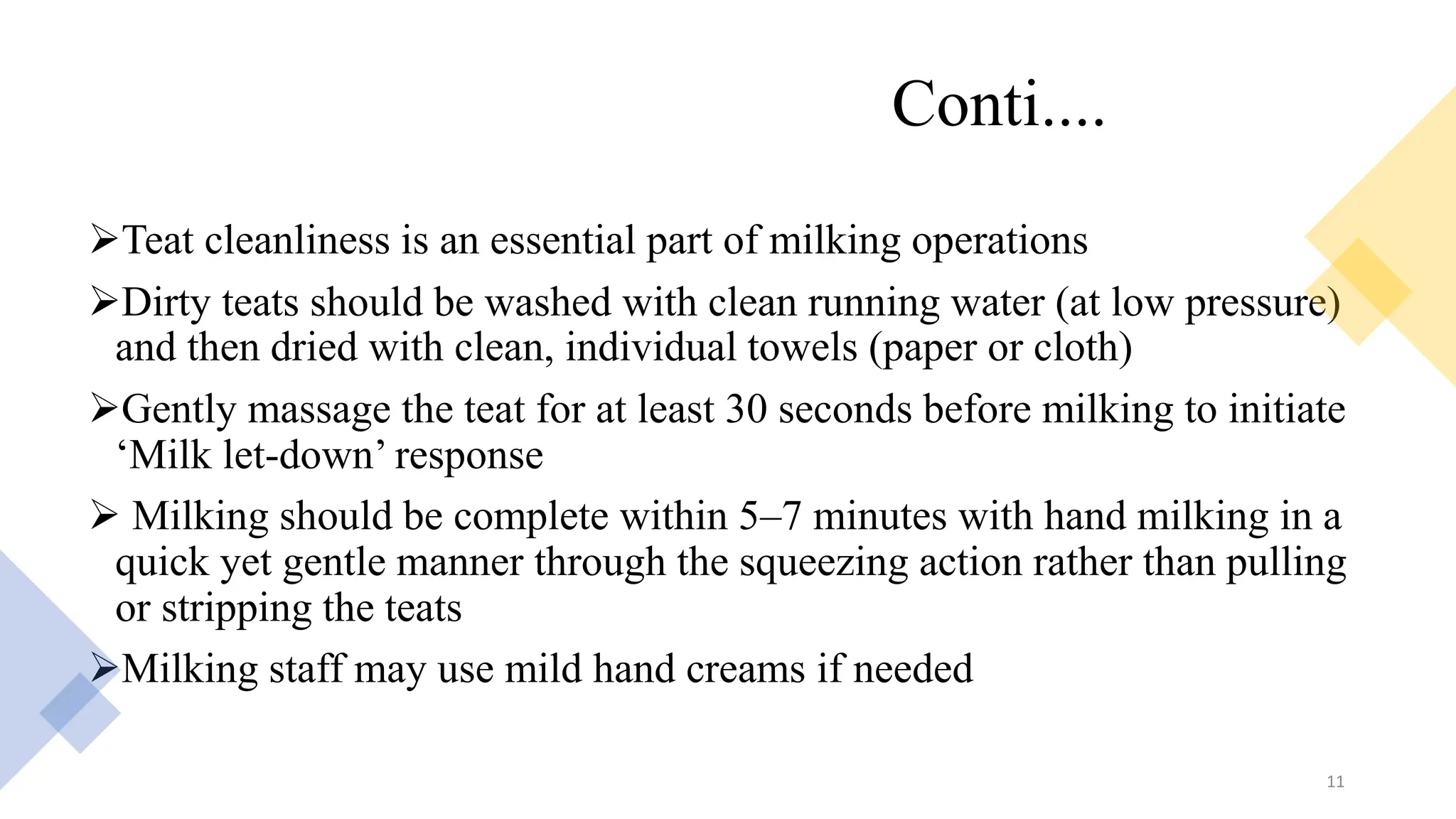 management practices for good milk hygiene | PPTX