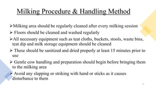 management practices for good milk hygiene | PPTX