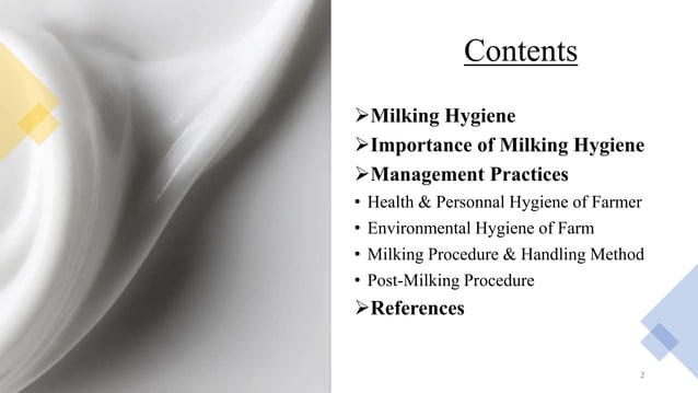 management practices for good milk hygiene | PPTX