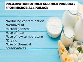 MILK AND MILK PRODUCTS- source, contamination, spoilage and prevention ...