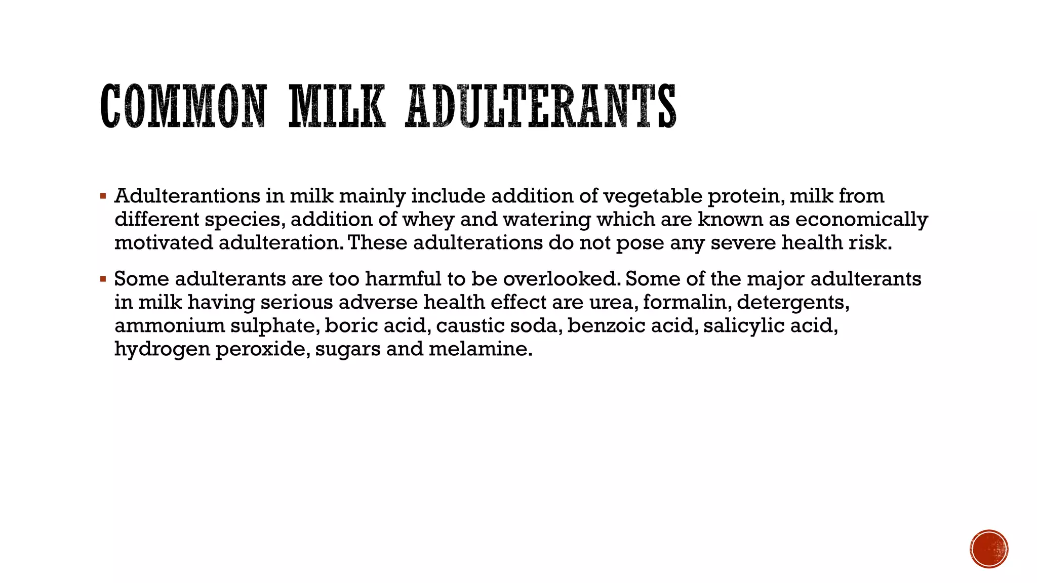Milk and milk products adulteration | PDF