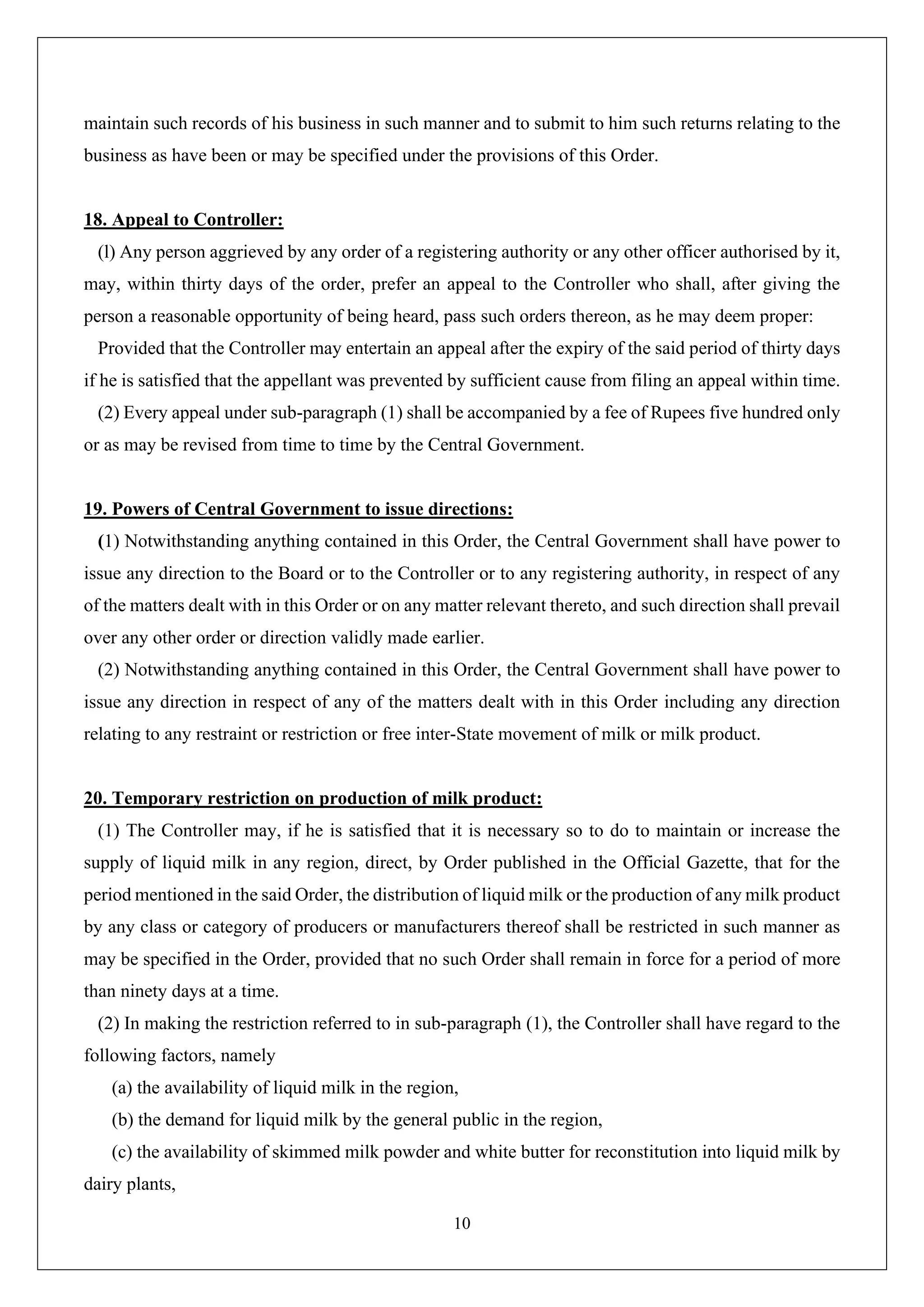 MILK AND MILK PRODUCTS ORDER (MMPO) | PDF