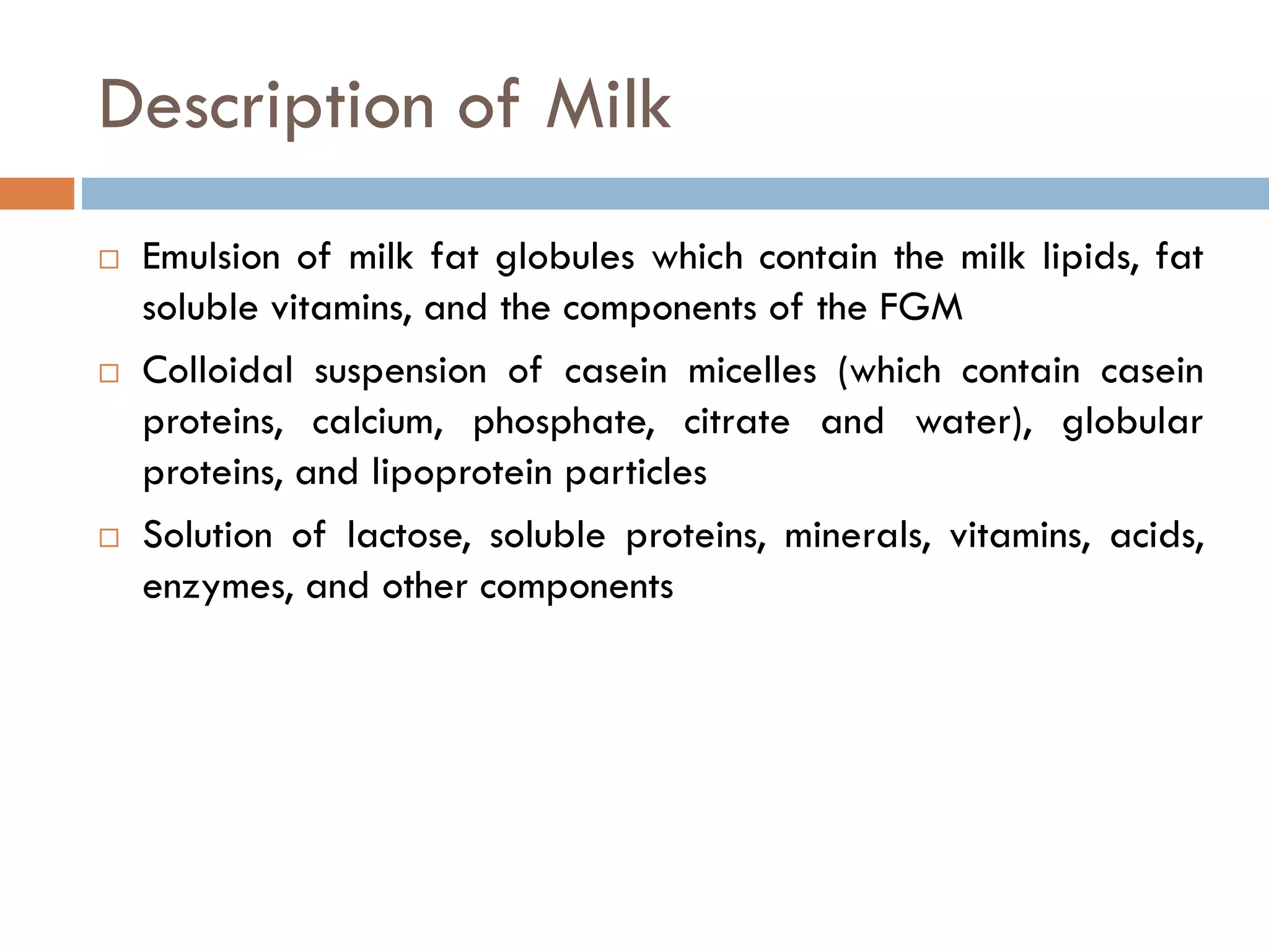 Milk chemistry and composition - Basics for Dairy processing | PDF