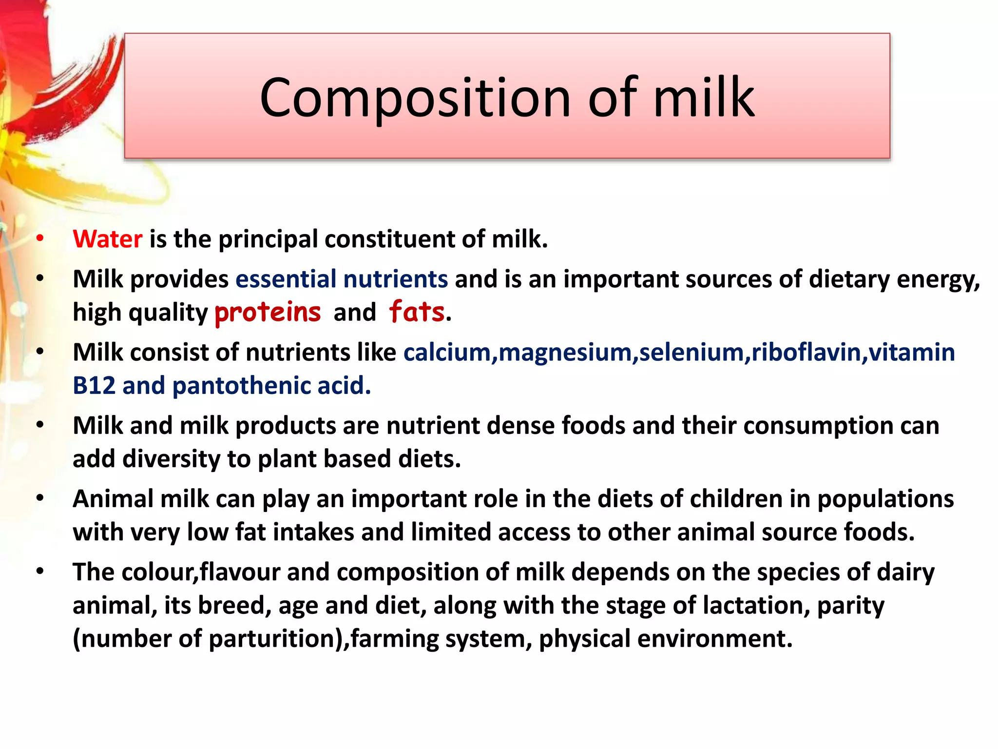 Milk composition | PPTX