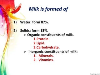 Milk composition | PPTX