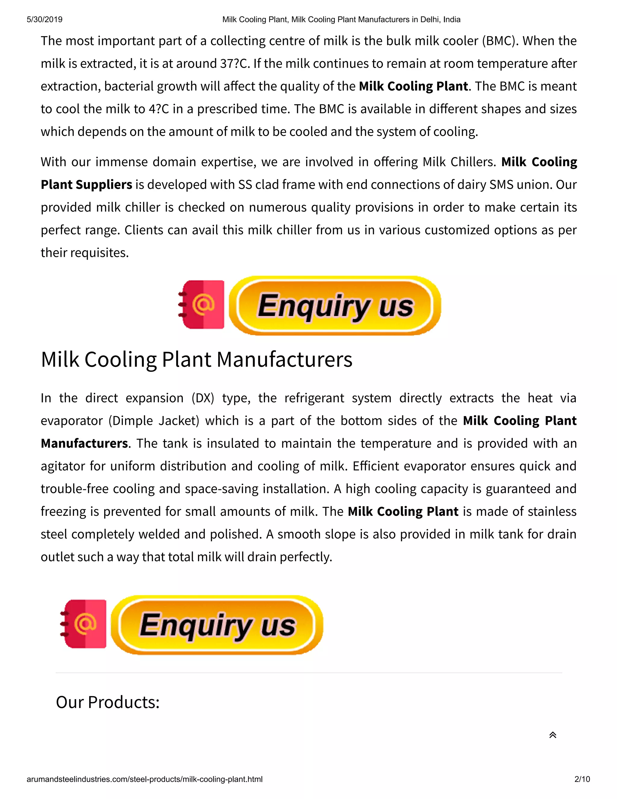 Milk Cooling Plant | PDF