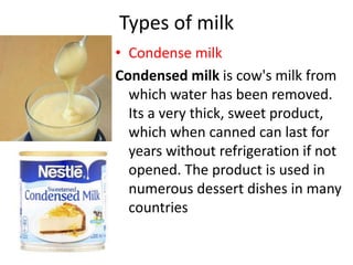 Milk, cream, yoghurt and cheese | PPT