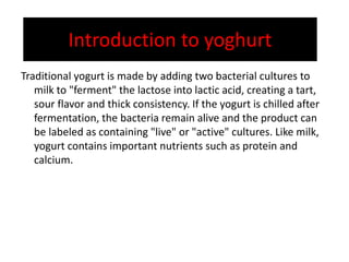 Milk, cream, yoghurt and cheese | PPT
