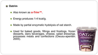 Milk fat replacers carbohydrate based | PPTX