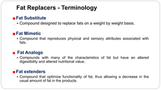 Milk fat replacers carbohydrate based | PPTX | Chemistry | Science