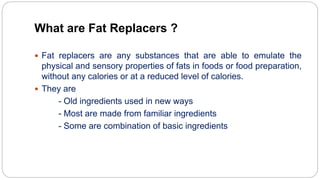 Milk fat replacers carbohydrate based | PPTX | Chemistry | Science